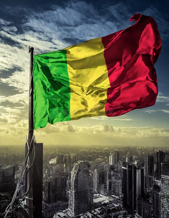 Mali Flag Waving on the Wind Stock Illustration - Illustration of ...
