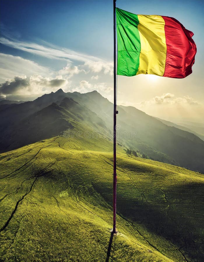 Mali Flag Waving on the Wind Stock Illustration - Illustration of mali ...