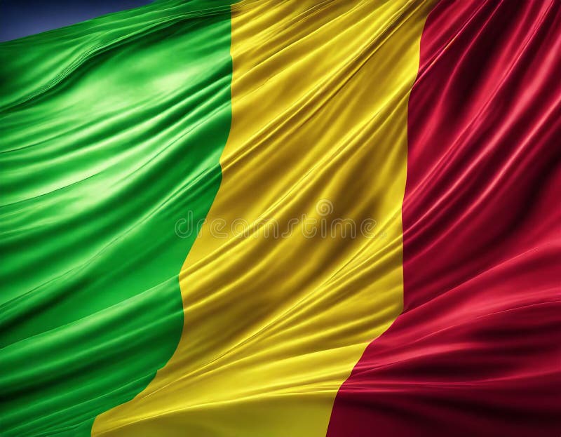 Mali Flag Waving on the Wind Stock Illustration - Illustration of ...