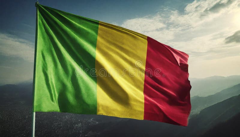 Mali Flag Waving on the Wind Stock Illustration - Illustration of micro ...