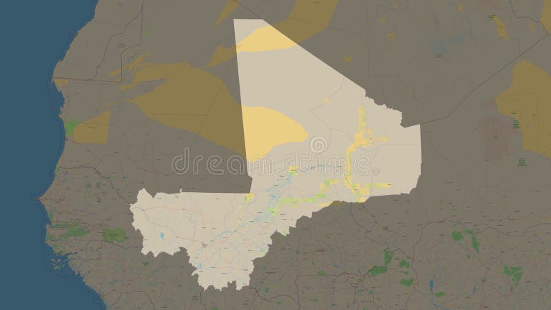 Mali Highlighted. Topo Standard Stock Illustration - Illustration of ...
