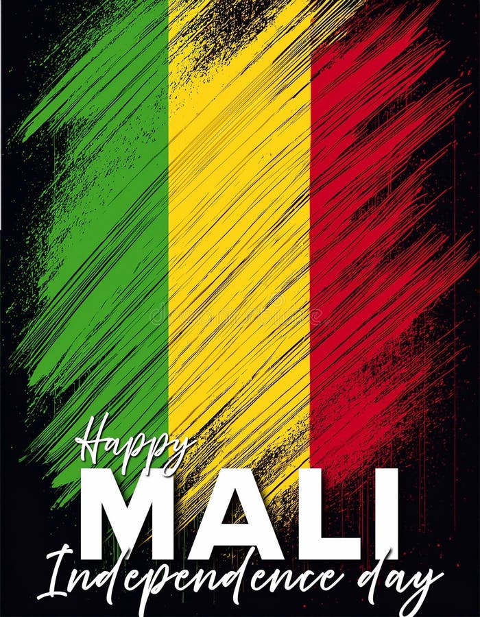Mali Independence Day Poster Design with Flag Stock Illustration ...