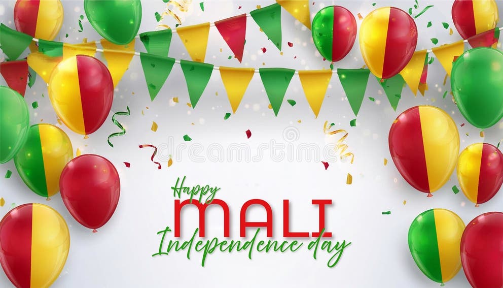 Mali Independence Day Poster Design with Flag Stock Illustration ...