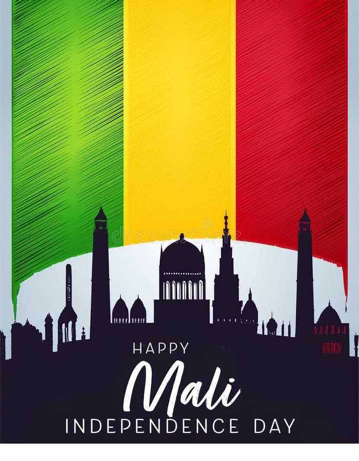 Mali Independence Day Poster Design with Flag Stock Illustration ...