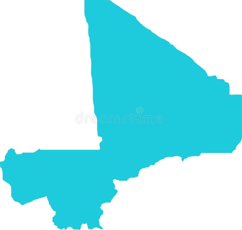 Mali MAP in Blue, Country Map, Mali, Border Map, Border Line of Mali ...
