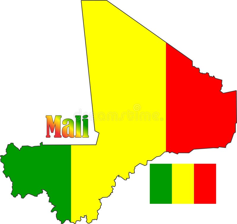 Mali Map and Flag Illustration Vector Stock Vector - Illustration of ...