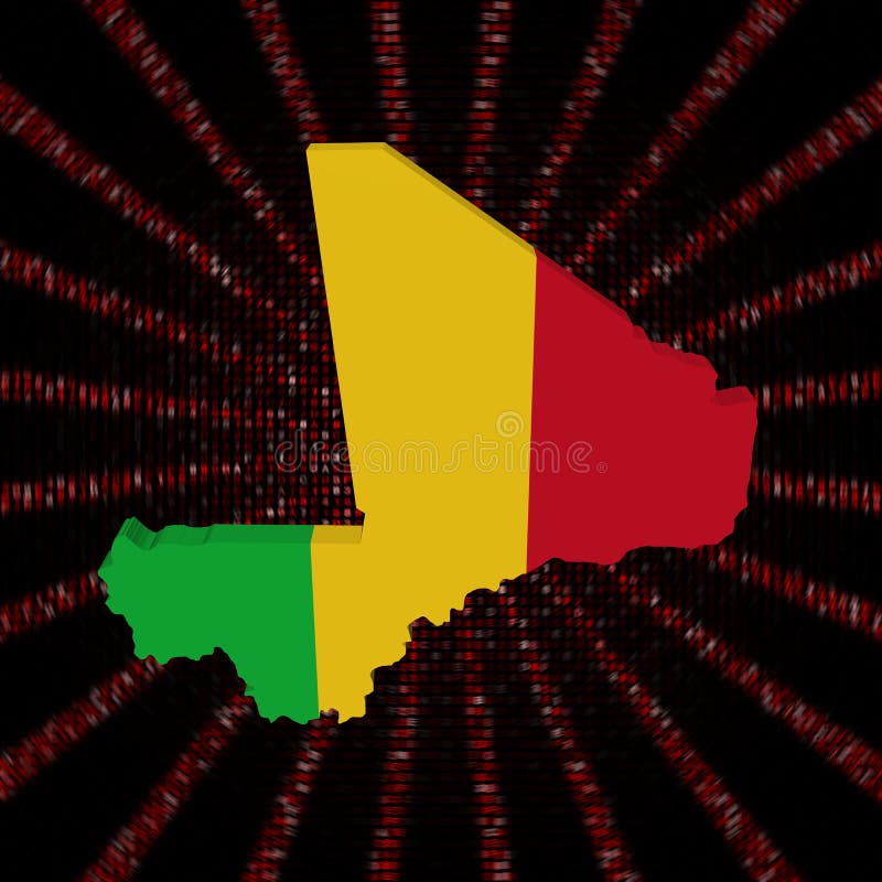 Mali Map Flag on Red Hex Code Burst Illustration Stock Illustration ...