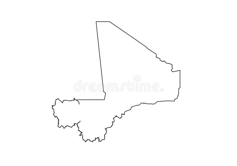 Mali outline map stock illustration. Illustration of geography - 5445541