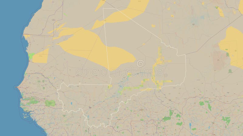 Mali Outlined. Topo Standard Stock Illustration - Illustration of ...