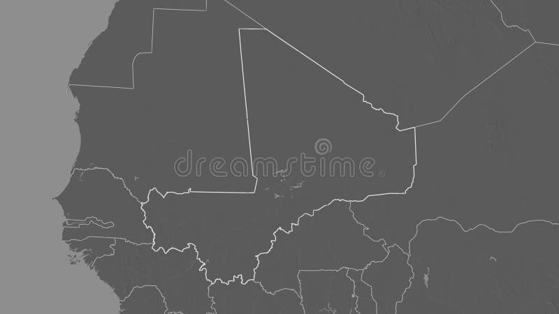 Mali - overview. Bilevel stock illustration. Illustration of shape ...