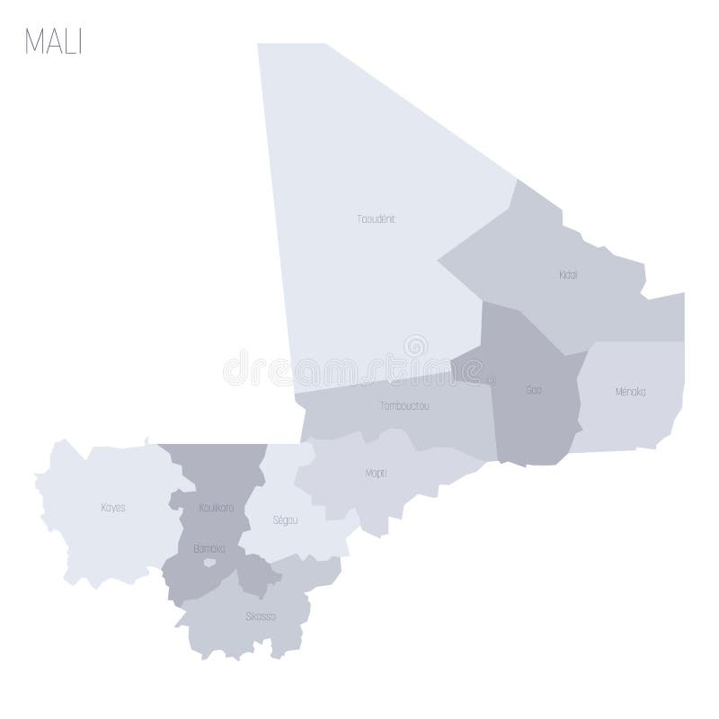 Mali Political Map of Administrative Divisions Stock Vector ... Mali Political Map of Administrative Divisions Stock Vector ...