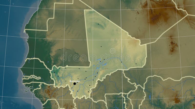Mali - Relief. Composition, Borders Stock Illustration - Illustration ...