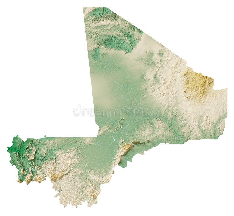 Mali relief map stock illustration. Illustration of land - 282691343