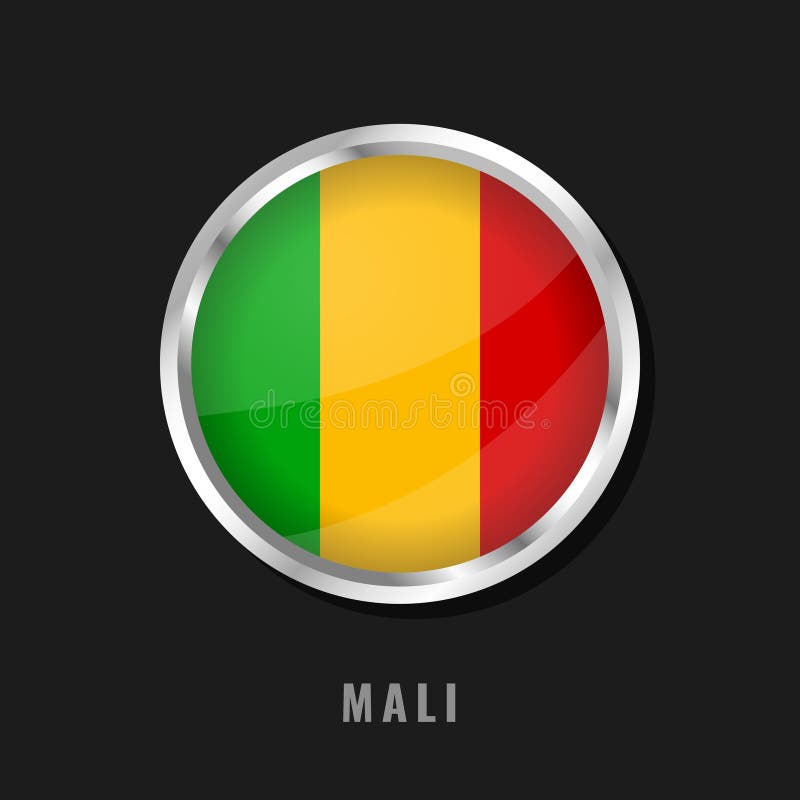 Mali Round Framed National Flag. Circular Glossy Flag of Mali Stock ...