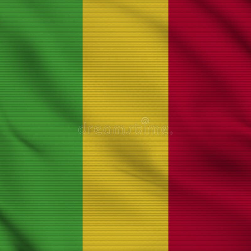 Mali Square Realistic Flag Fabric Texture Effect Illustration Stock ...