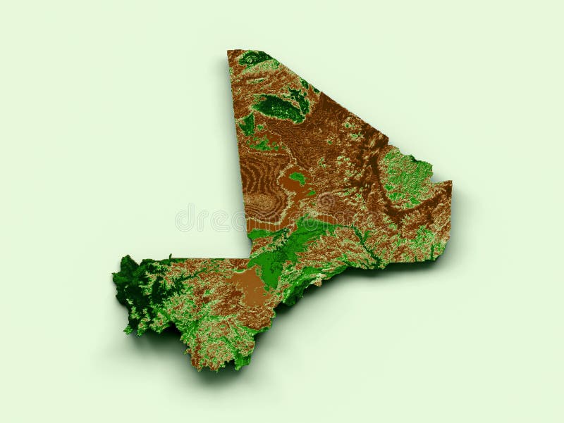 Mali Topographic Map 3d Realistic Map Color 3d Illustration Stock ...
