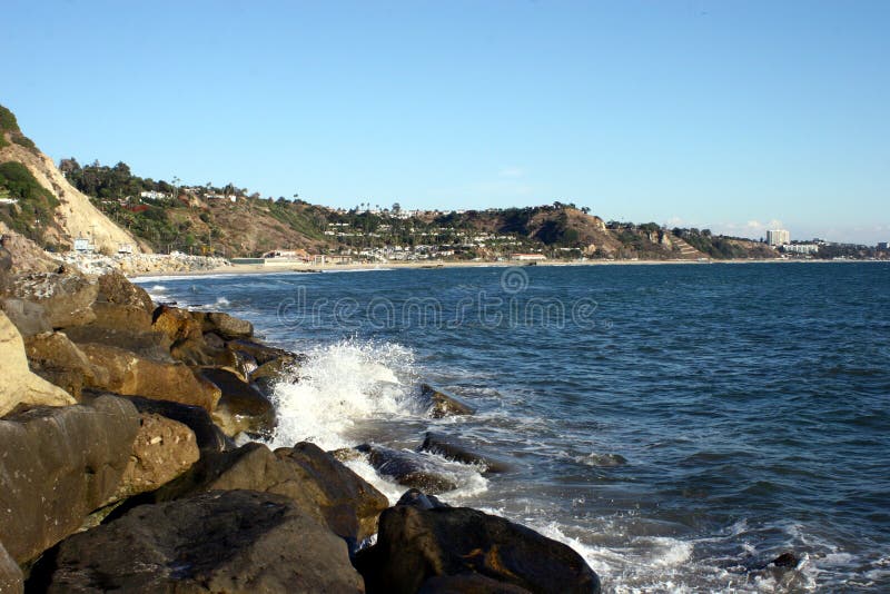 Malibu Beach Homes And Pacific Coast Highway Aerial Stock Image - Image ...