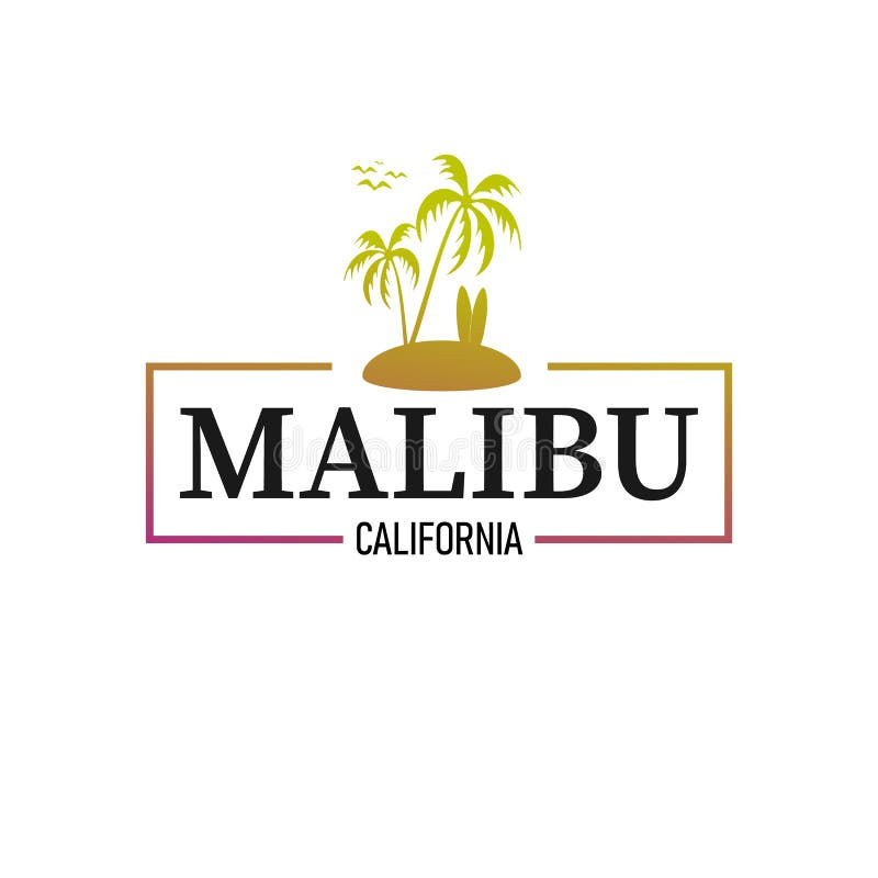 Malibu California. Summer Vacation and Palm Tree Background. Stock ...