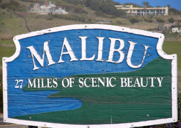 Malibu Sign stock image. Image of welcome, malibu, coast - 2443121
