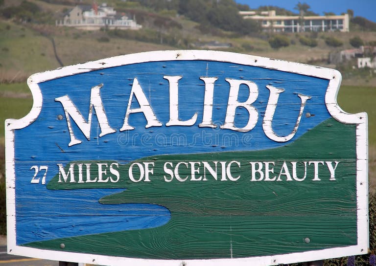 Malibu Sign stock image. Image of welcome, malibu, coast - 2443121