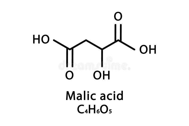 Malic Acid Molecular Structure. Malic Acid Skeletal Chemical Formula ...