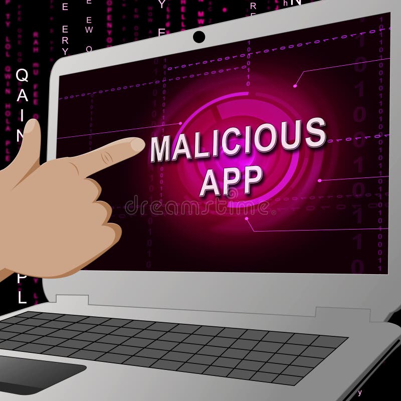 Malicious App Spyware Threat Warning 3d Illustration Stock Illustration ...