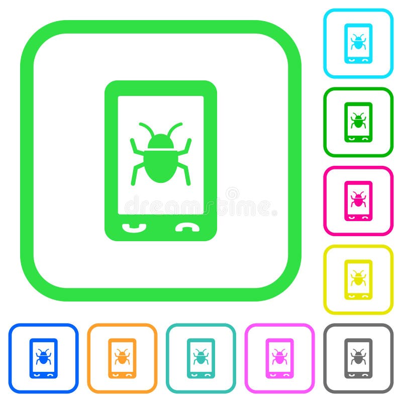 Malicious Mobile Software Vivid Colored Flat Icons Stock Vector ...