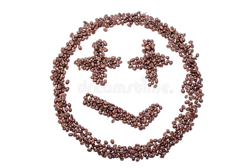 Malicious Smile Smiley Coffee Beans Isolated on a White Background ...