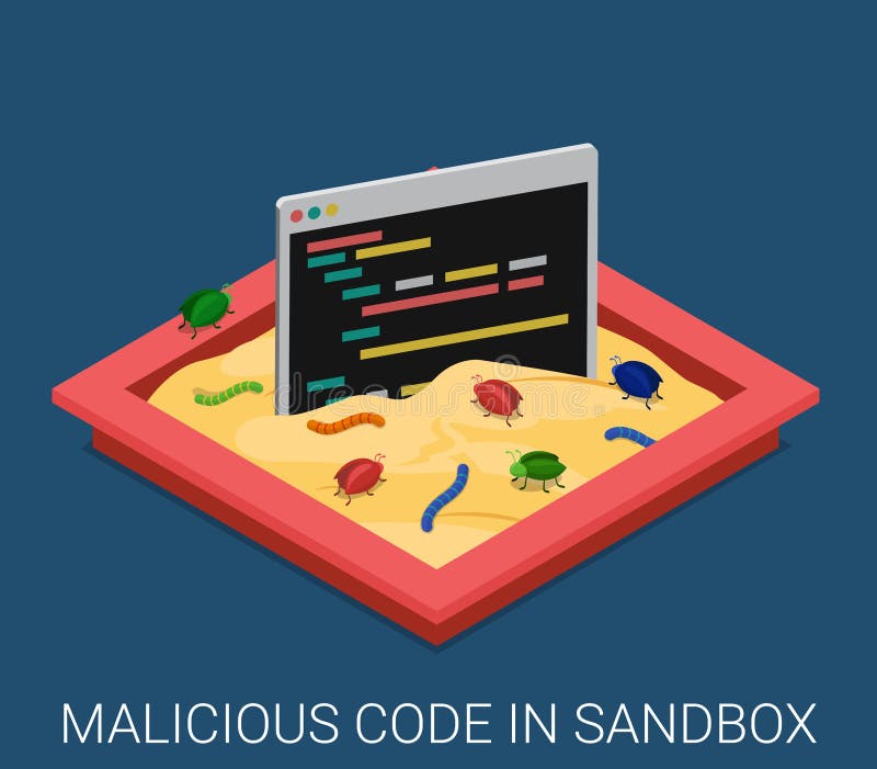Application Development Sandbox Debug Flat 3d Isometric Vector Stock ...