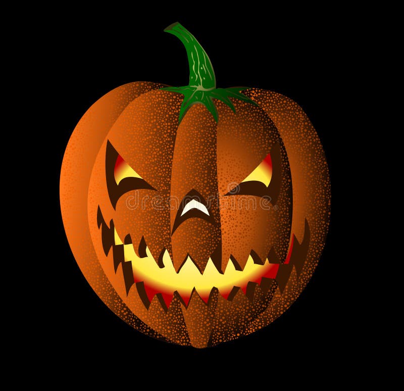 Maliciously Smiling Pumpkin Stock Vector - Illustration of bats ...