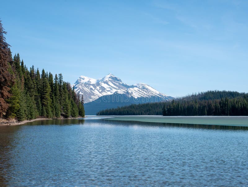 View on Maligne Lake, Jasper, Alberta, Canada Stock Photo - Image of ...