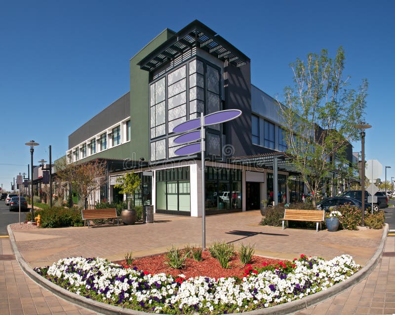 Outdoor Mall stock photo. Image of strip, street, town - 6791142