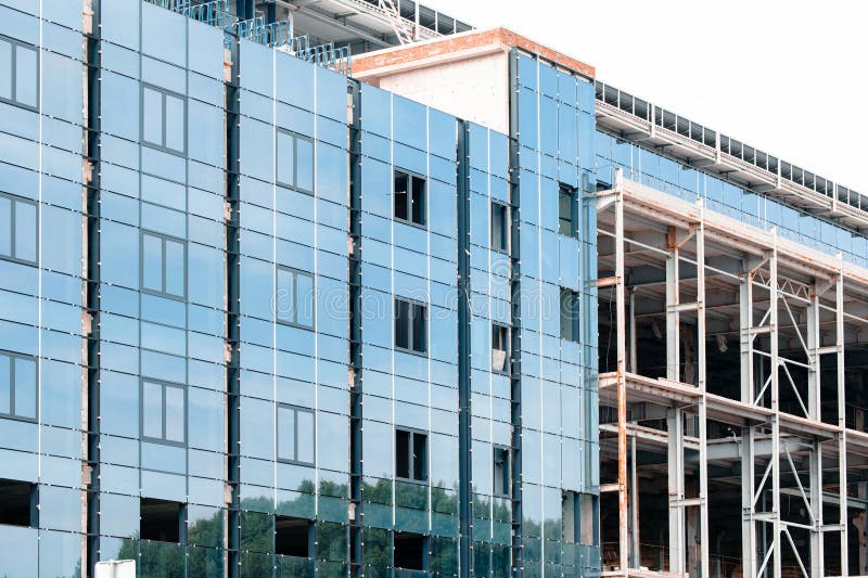 Mall Building Construction Glass Facade External Wall Perspective Frame ...