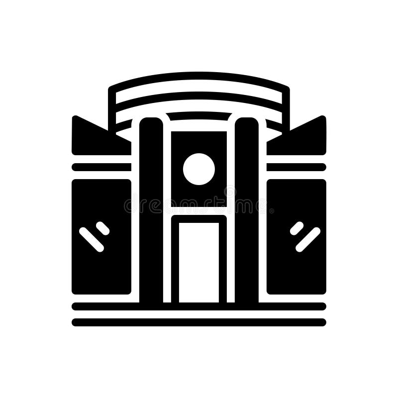 Black Solid Icon for Mall, Shopping Center and Supermarket Stock Vector ...