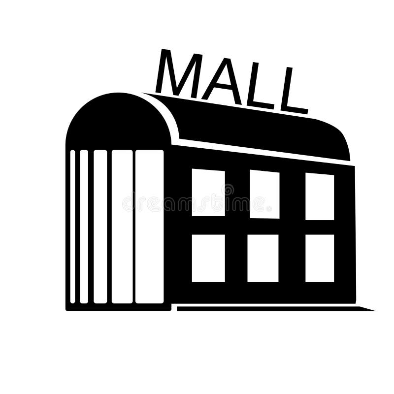 Mall Icon Vector Sign and Symbol Isolated on White Background, Mall ...