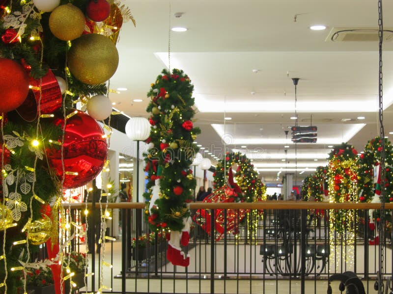 Mall Interior Decorated for Christmas - Shopping Mall Stock Photo ... Mall Interior Decorated for Christmas - Shopping Mall Stock Photo ...