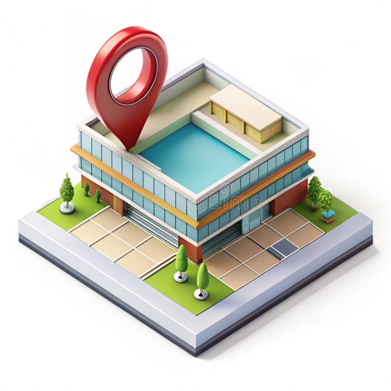 Mall Location 3D Illustration Stock Illustration - Illustration of mall ...