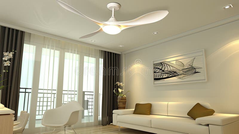 Mall Modern House with a Low Ceiling Fan, Blending Seamlessly into the ...