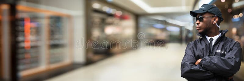 Mall or Retail Store Security Guard Stock Image - Image of african ...