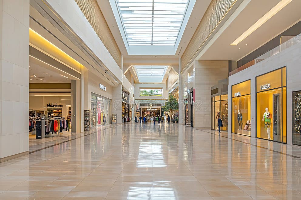 The Mall S Spacious Interior Features Large Storefronts, Modern ...