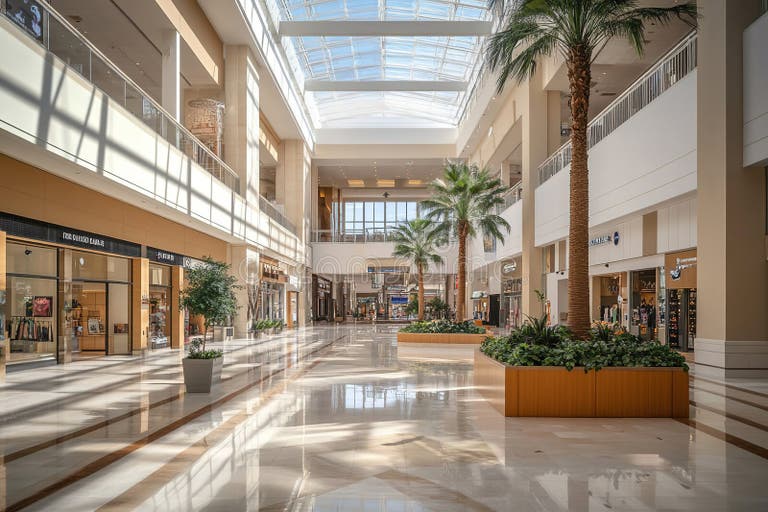 The Mall S Spacious Interior Features Large Storefronts, Modern ...