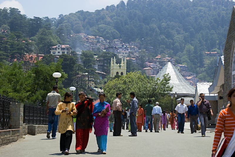 Mall at Shimla, India editorial stock photo. Image of hill - 25600803