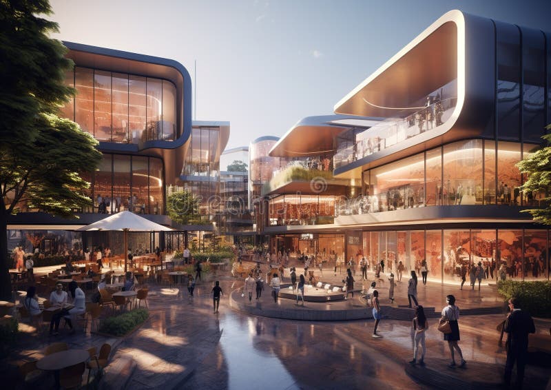 Mall Shopping Center Building Architecture. Generative Ai Stock ...