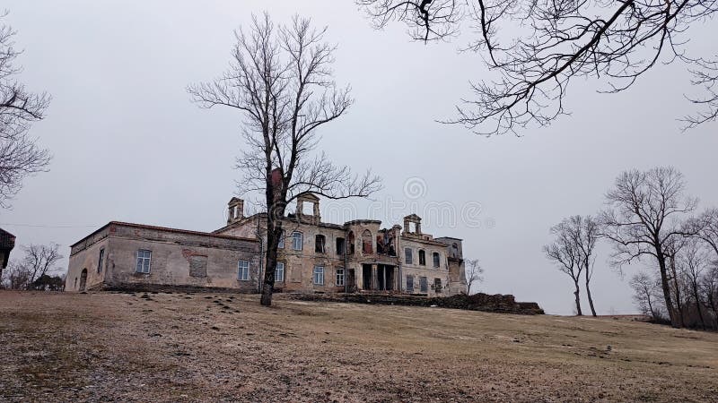 Malla Manor, Historic Building, Fire Damage, Old Manor House Stock ...