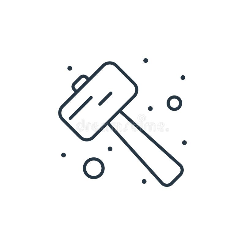 Mallet Icon Vector from Labour Day Concept. Thin Line Illustration of ...