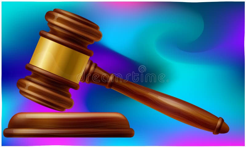 Mallet Made Up of Hardwood on Abstract Rainbow Background Stock Vector ...