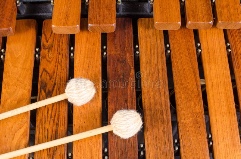 Marimba with mallets stock image. Image of stand, notes - 11029633