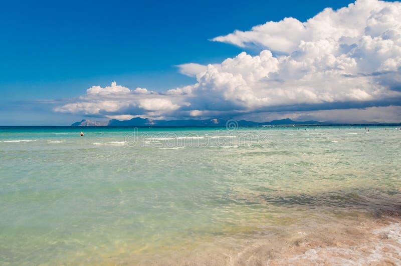 Mallorca Alcudia beach stock photo. Image of crystal - 34179570