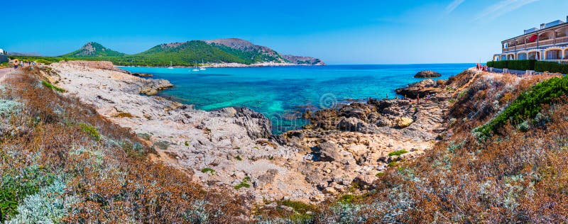 Mallorca Beach and Bay of Cala Agulla Stock Image - Image of ocean ...