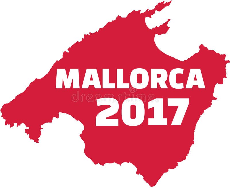Mallorca Map with Mallorca 2017 Stock Vector - Illustration of spain ...